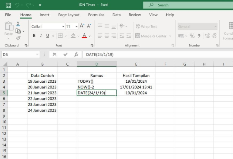 4 Cara Memasukkan Tanggal Otomatis di Microsoft Excel - PCMAX